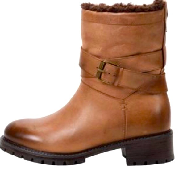 Ross & Snow | Shoes | Ross Snow Christiana Shearling Lined Moto Boot ...